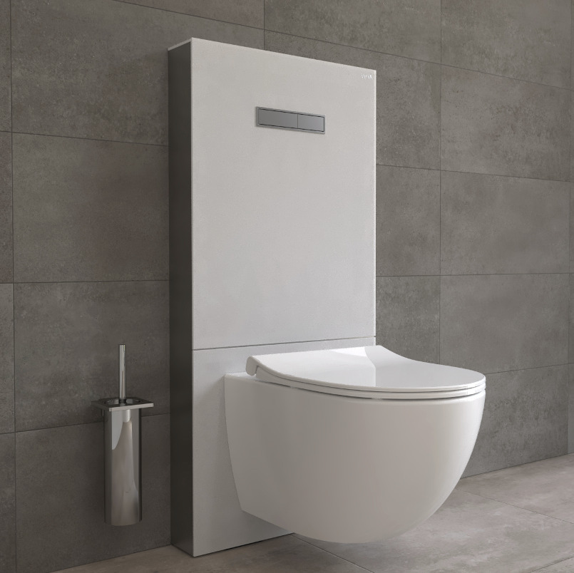 Vitra Pack WC B ti Support En Verre Tremp aluminium Bross Avec Plaque Vitra Pack WC B ti Support En Verre Tremp aluminium Bross Avec Plaque
